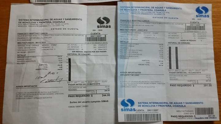 Eleva Simas de Monclova el cobro del servicio