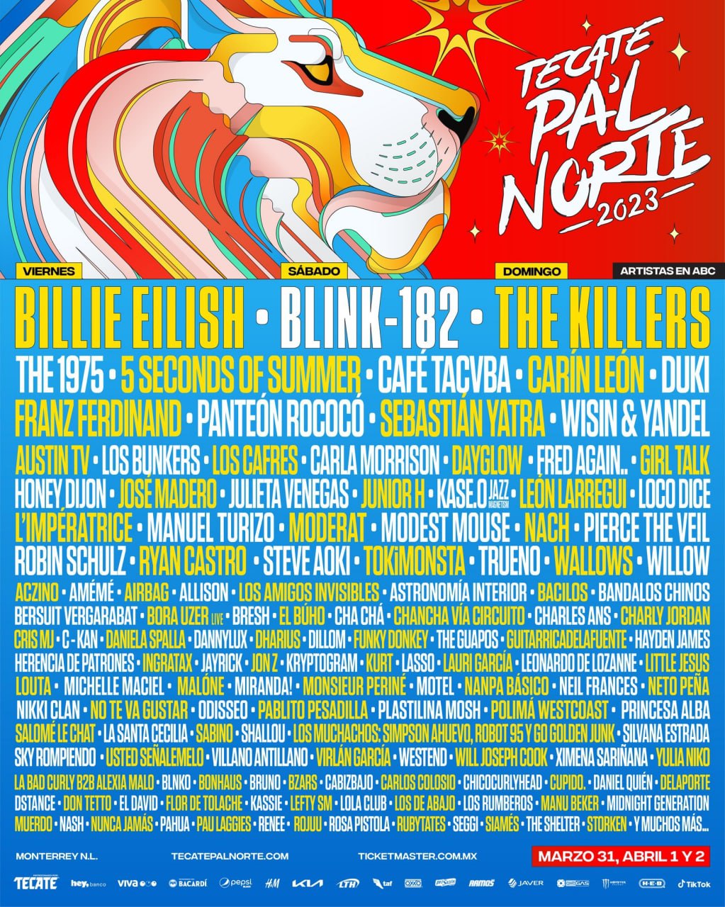 De Billie Eilish hasta The Killers, este es el line up del Festival ...