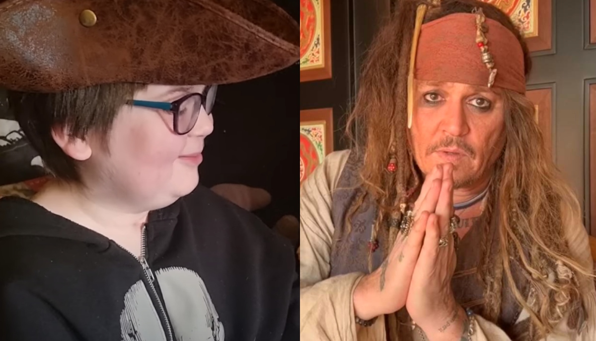 Johnny Depp se vuelve a vestir de 'Jack Sparrow' y sorprende a niño que ... Johnny Depp se vuelve a vestir de 'Jack Sparrow' y sorprende a niño que ...
